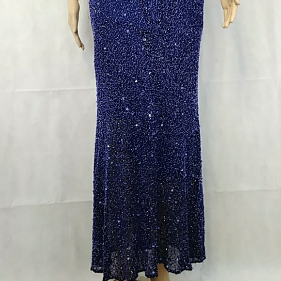 Scala | Dresses | Scala Gorgeous Beaded Blue Maxi Dress Gown | Poshmark